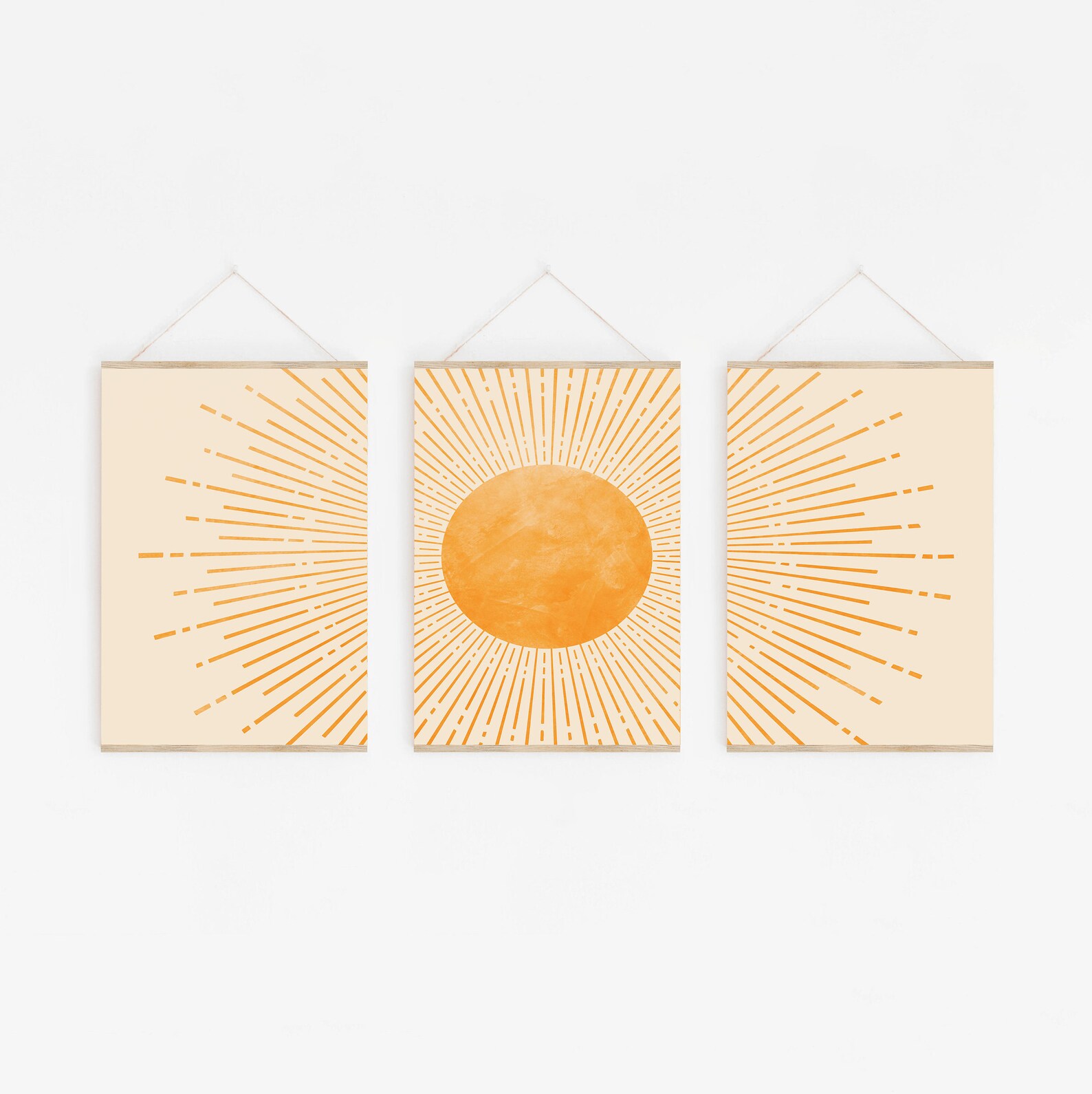 Sunrise Art Abstract Art Boho Sun Wall Art Sun Print Set of - Etsy