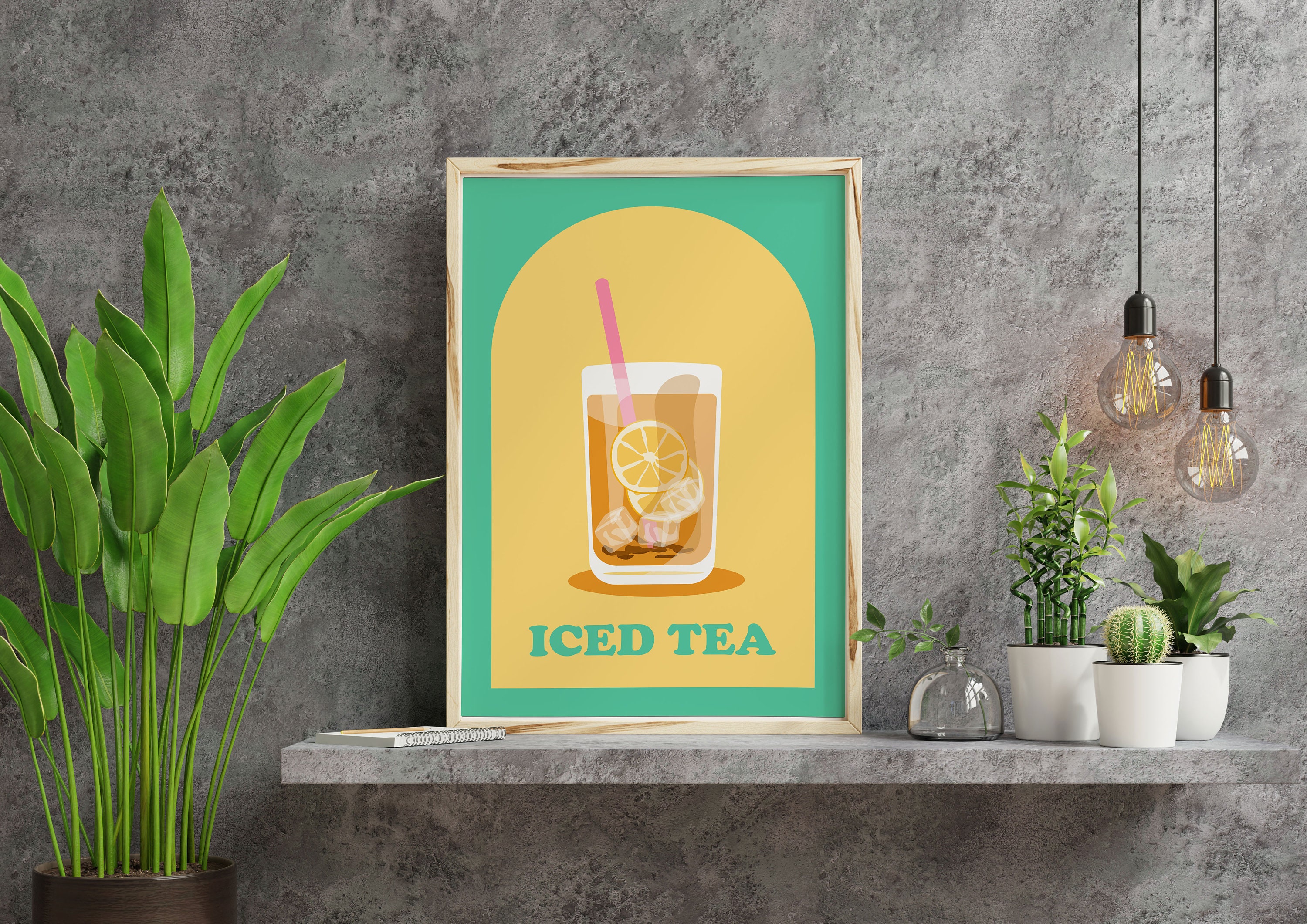 Printable Iced Tea Print Trendy Funky Wall Art | Etsy