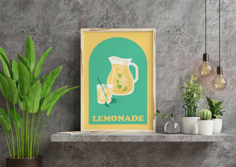 Printable Lemonade Poster Retro Poster Drinks Poster - Etsy