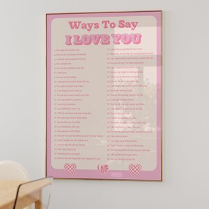 Retro Wall Art, Bar Cart Wall Art, Ways to Say I Love You Print, Trendy ...