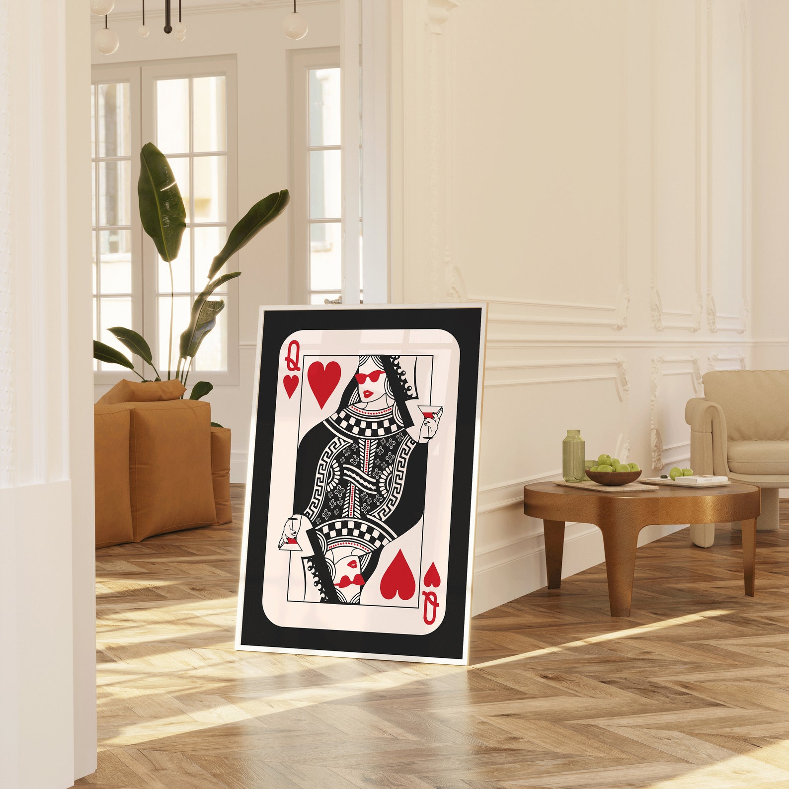 Retro Queen of Hearts Art Print, Trendy Dorm Decor (digital Download ...