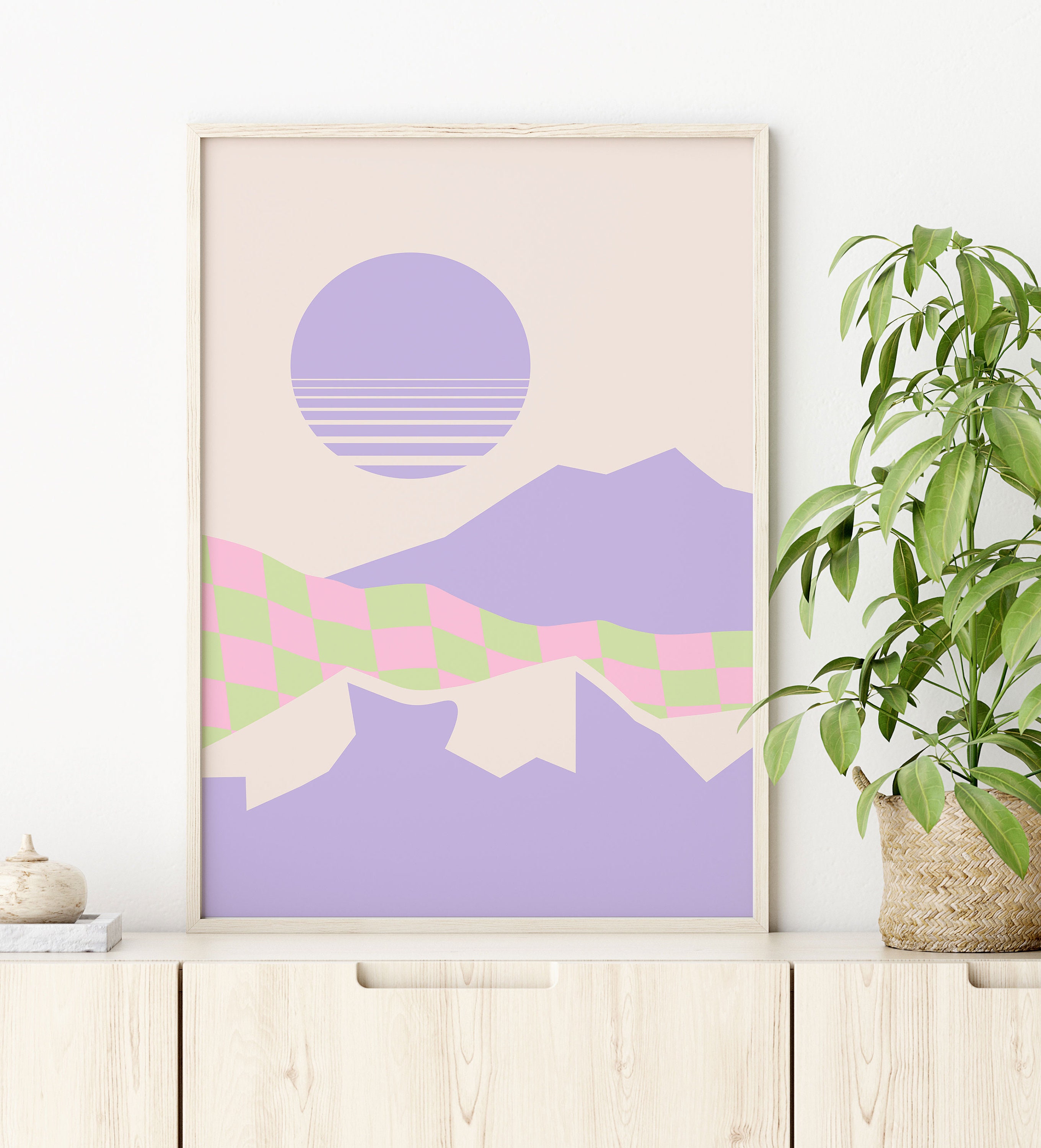 Trendy Gallery Wall Prints, Retro Art Print Bundle Set of 6, Colorful ...