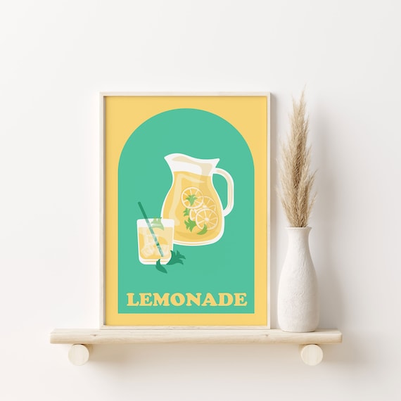 Printable Lemonade Poster Retro Poster Drinks Poster | Etsy