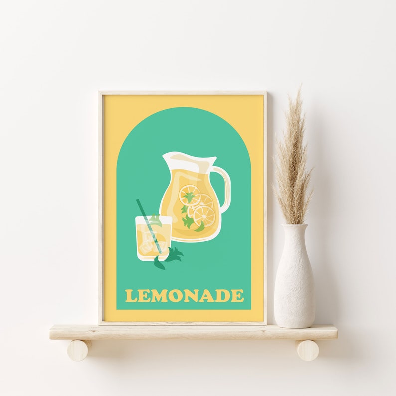 Printable Lemonade Poster Retro Poster Drinks Poster - Etsy