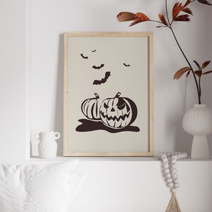 Trendy Halloween Print Set, Printable Halloween Poster Bundle, Neutral ...
