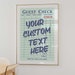 Custom Guest Check Art Print, Preppy Wall Art, Dripping Paint Effect ...
