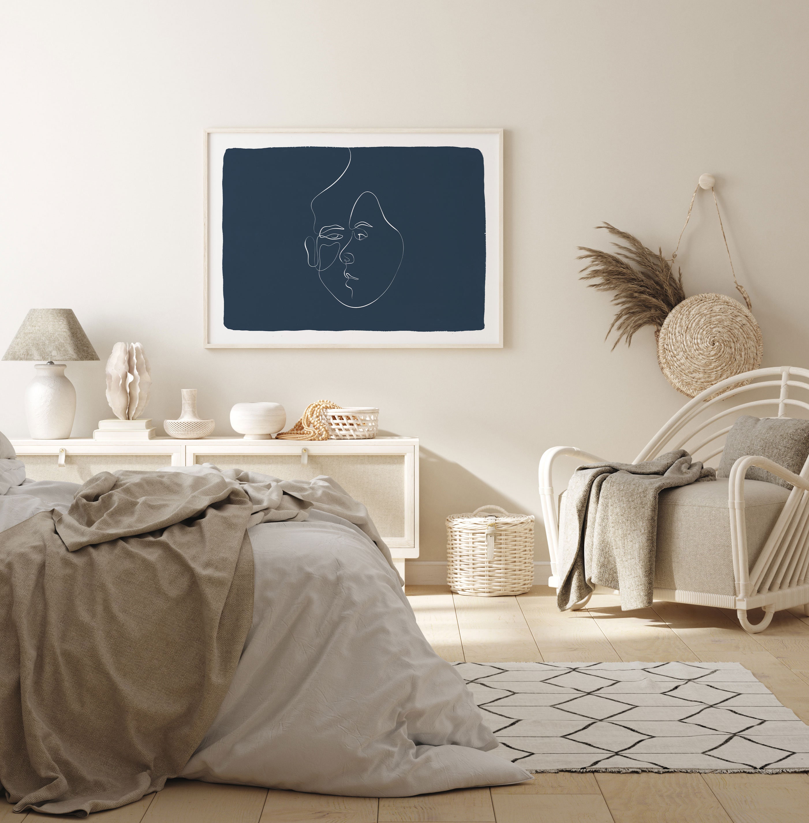 Line Art Single Line Wall Art One Line Art Print Abstract Art ...