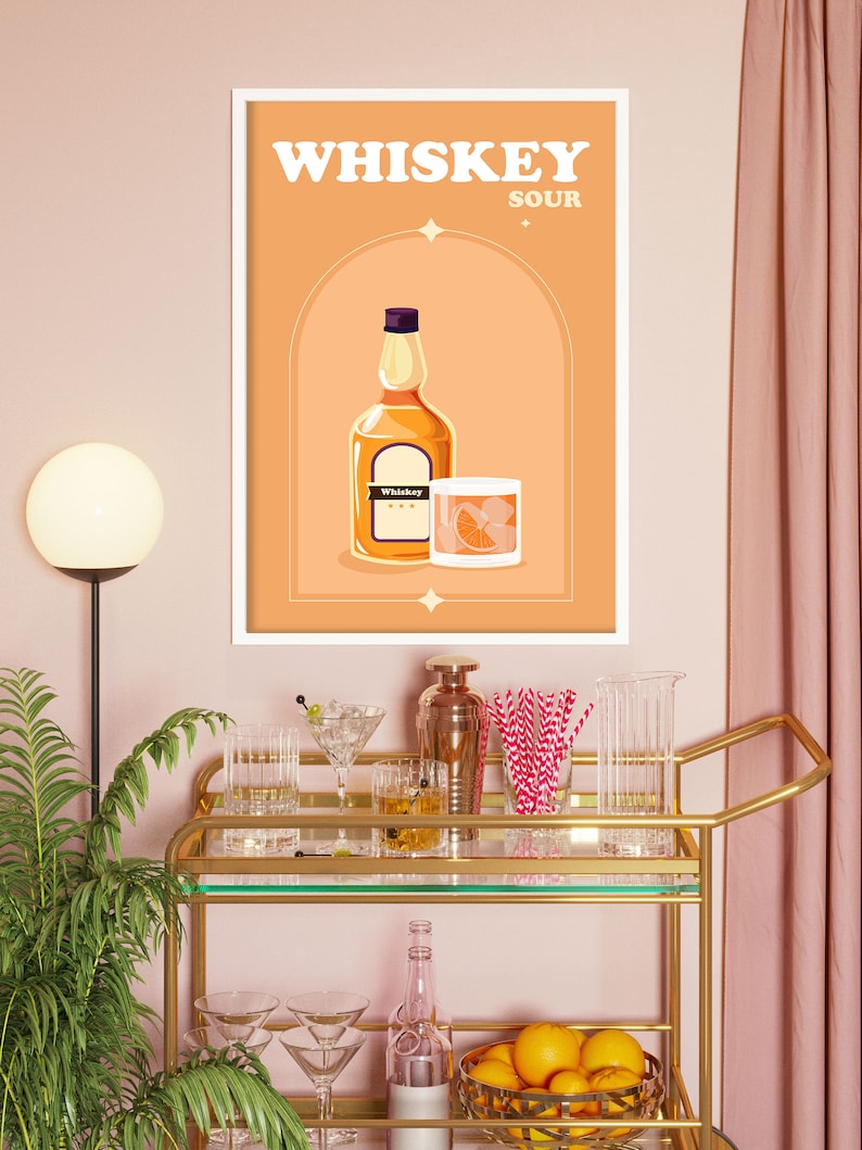 Trendy Bar Cart Art Modern Home Bar Wall Art Alcohol Wall - Etsy
