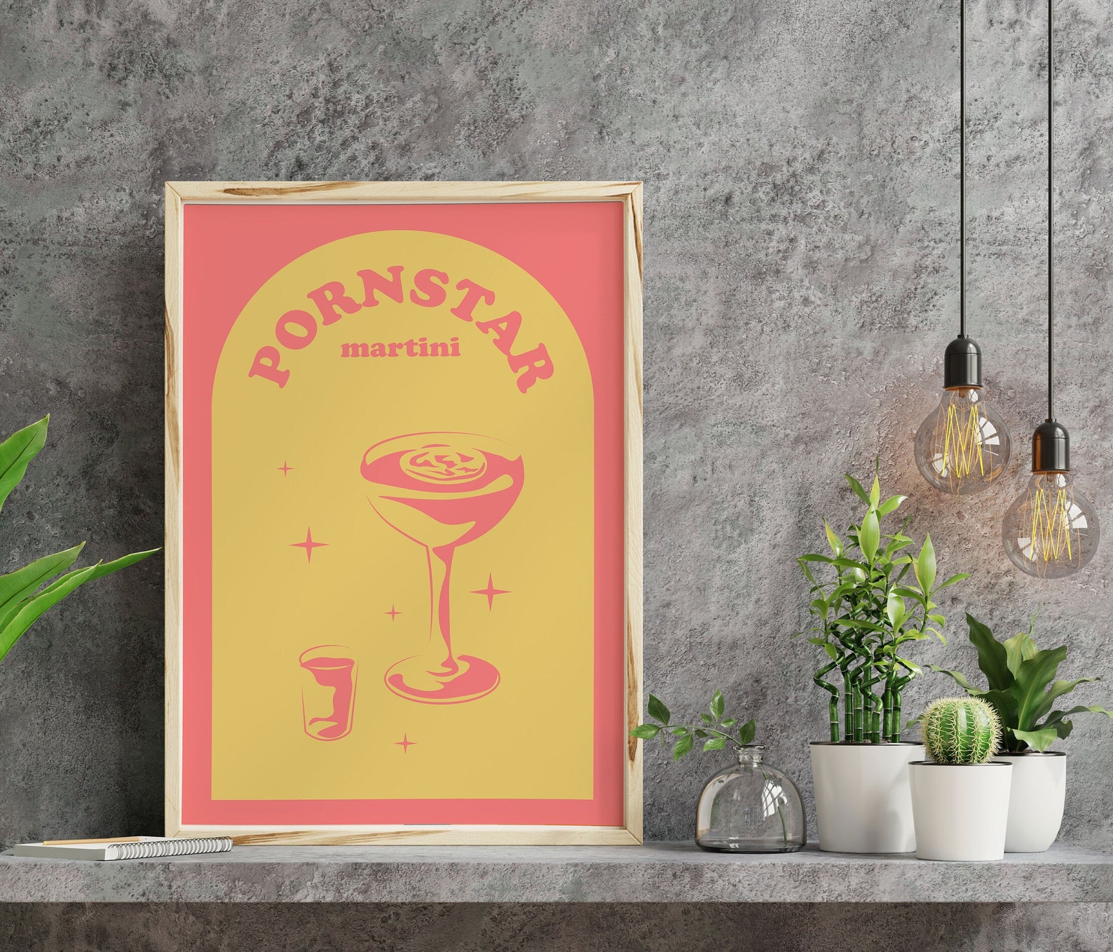 Colorful Cocktail Poster Retro 70's Style Print Martini - Etsy