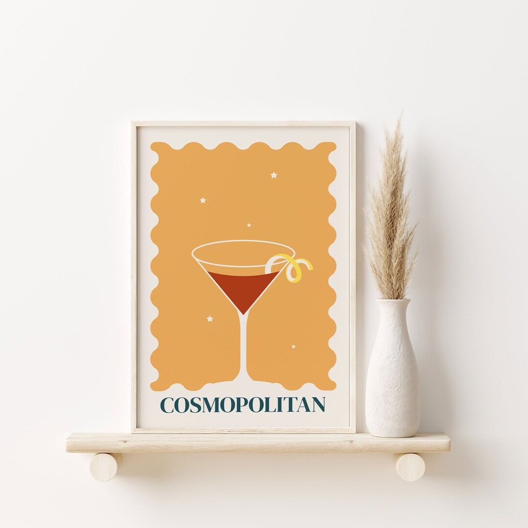 Retro Cocktail Print, Modern Kitchen Wall Prints, Alcohol Wall Art ...