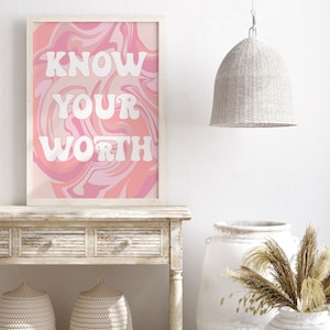 Cute Pink Quote Poster, Motivational Quote Print, Trendy Preppy Pink ...