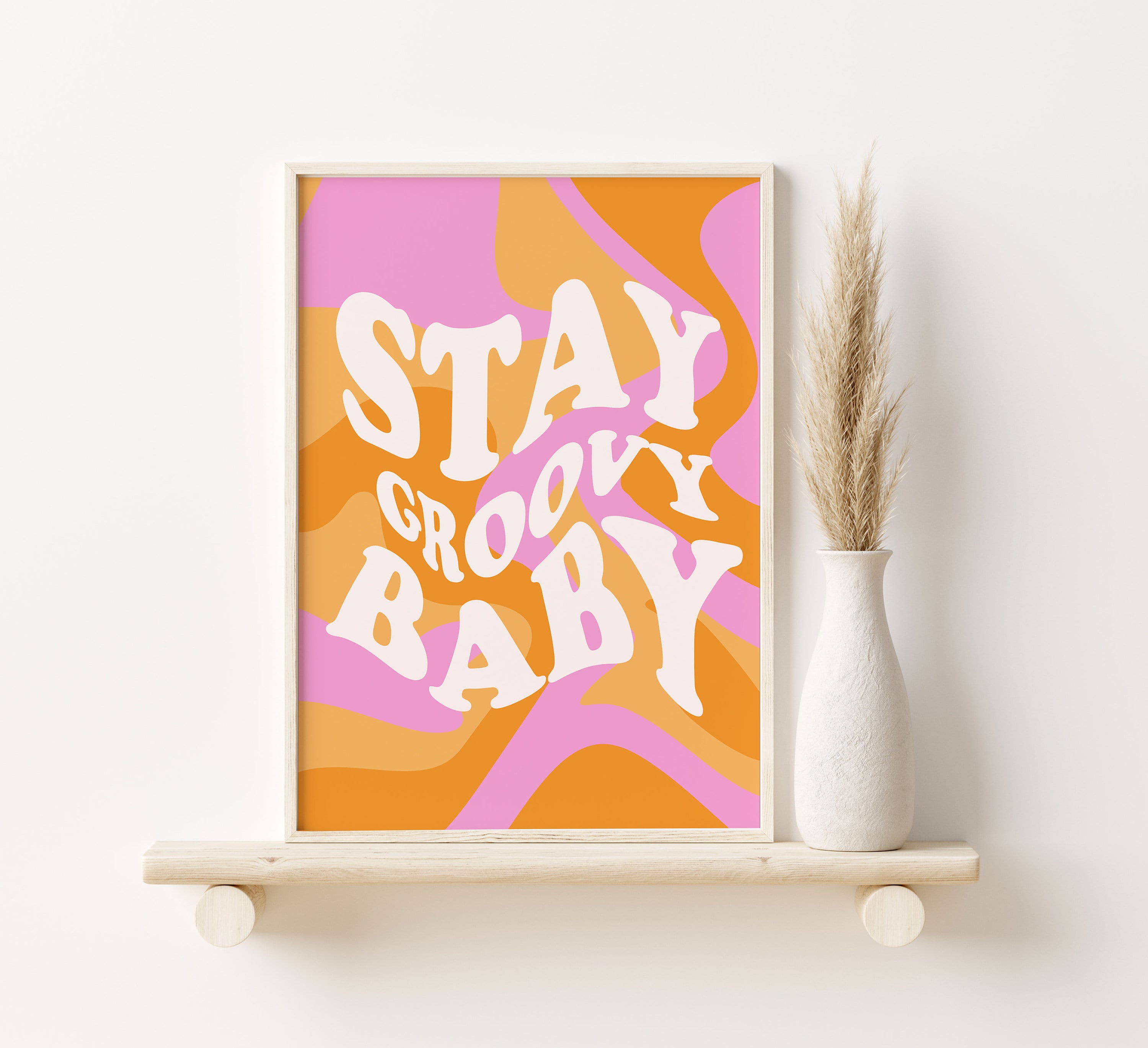 Trendy Cool Stay Groovy Baby Word Print | Funky 70s Retro Print ...