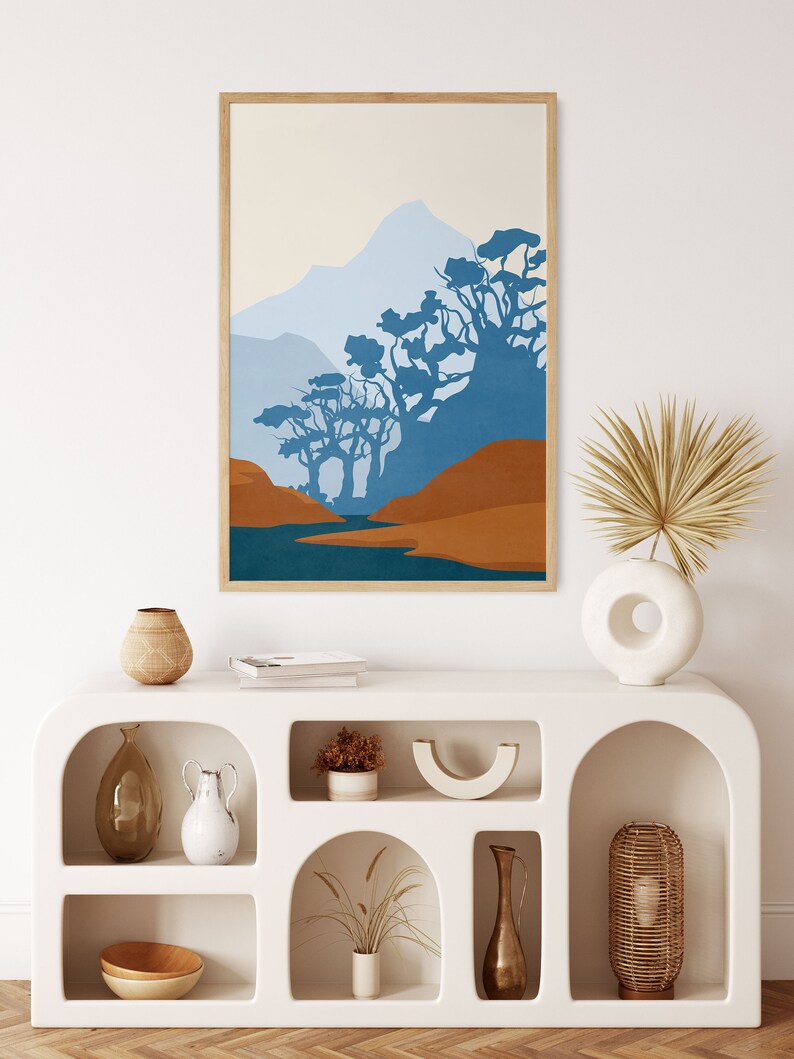 Boho Gallery Wall Print Set, Modern Boho Prints, Matching Rust Poster ...