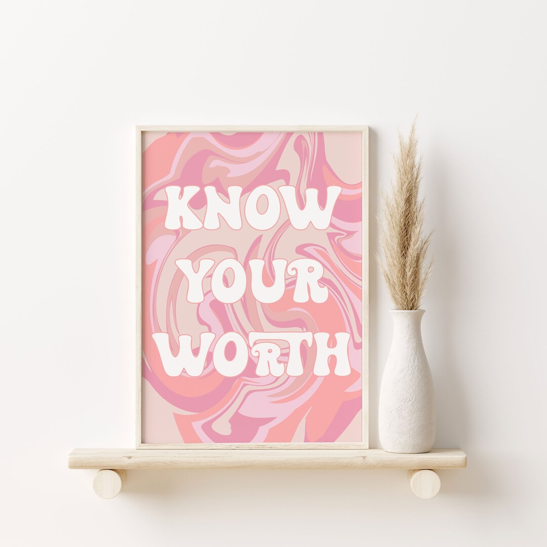 Cute Pink Quote Poster, Motivational Quote Print, Trendy Preppy Pink ...