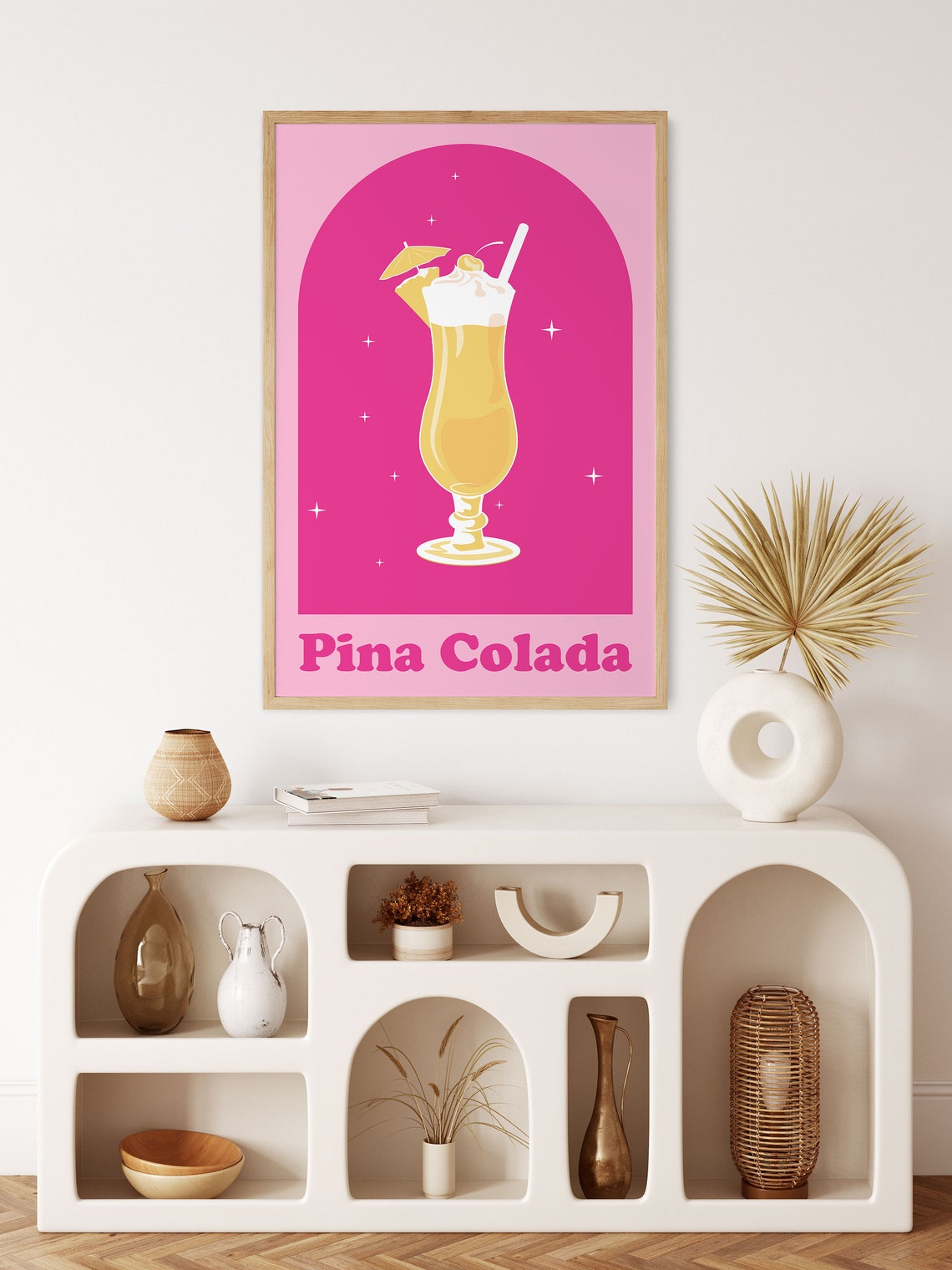 Pina Colada Print Colorful Cocktail Poster Retro 70's | Etsy