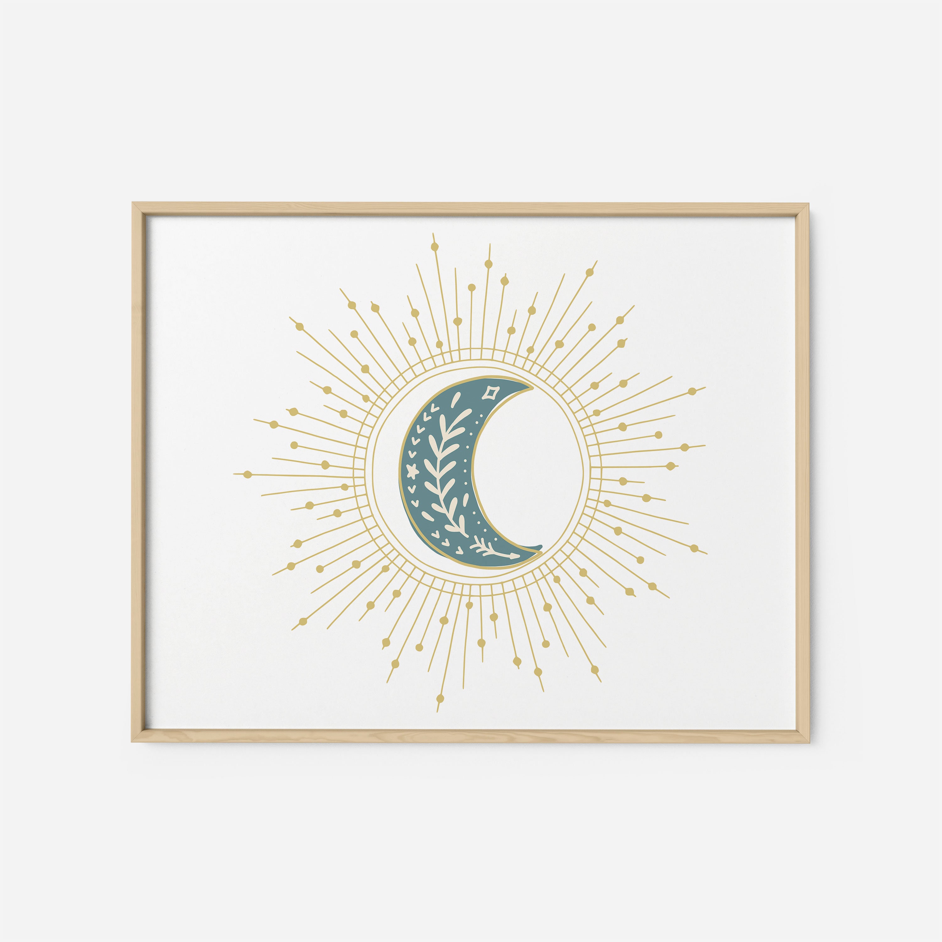 Mid Century Modern Art Sun and Moon Print Midcentury Print Boho Sun ...