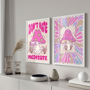 Trendy Preppy Wall Art Set of 12 Prints, Digital Download, Retro Wall ...