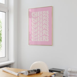 Trendy Bar Cart Poster | Cute Pink Print | Bar Cart Art | Colorful Boho ...