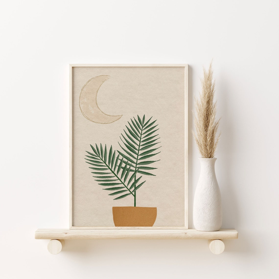 MOON ART ABSTRACT Printable Wall Art Botanical Moon Moon - Etsy