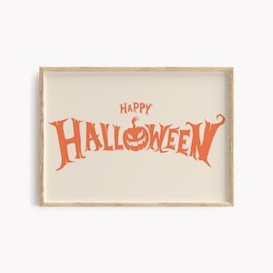 Pink and Orange Halloween Print Bundle, Halloween Wall Art Set, 20 Cute ...
