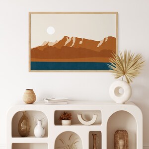 Boho Gallery Wall Print Set, Modern Boho Prints, Matching Rust Poster ...