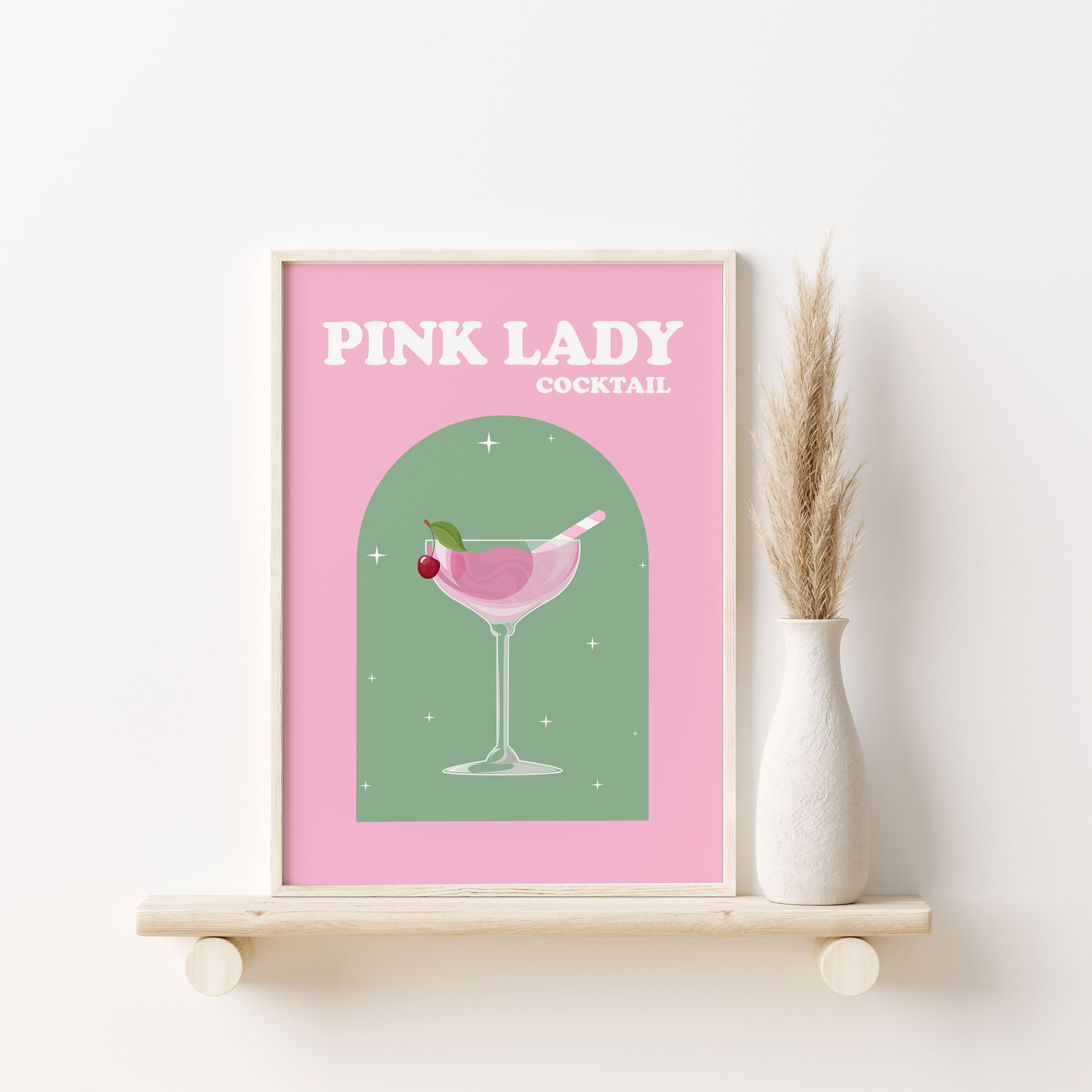 Retro Cocktail Print Set of 6 Colorful Gallery Wall Prints - Etsy