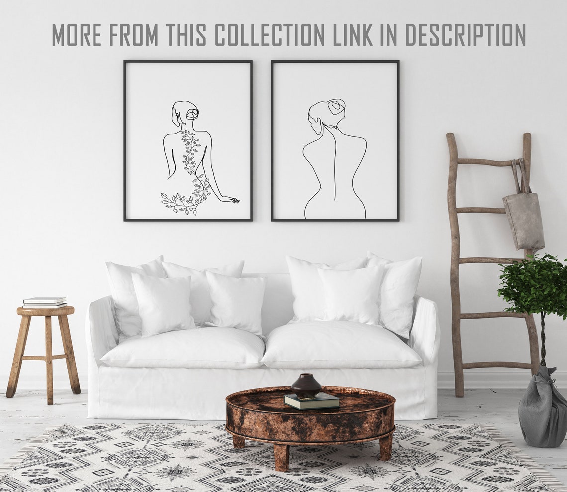 Minimalist Line Art, Woman Body Print Black White Minimalist Print ...
