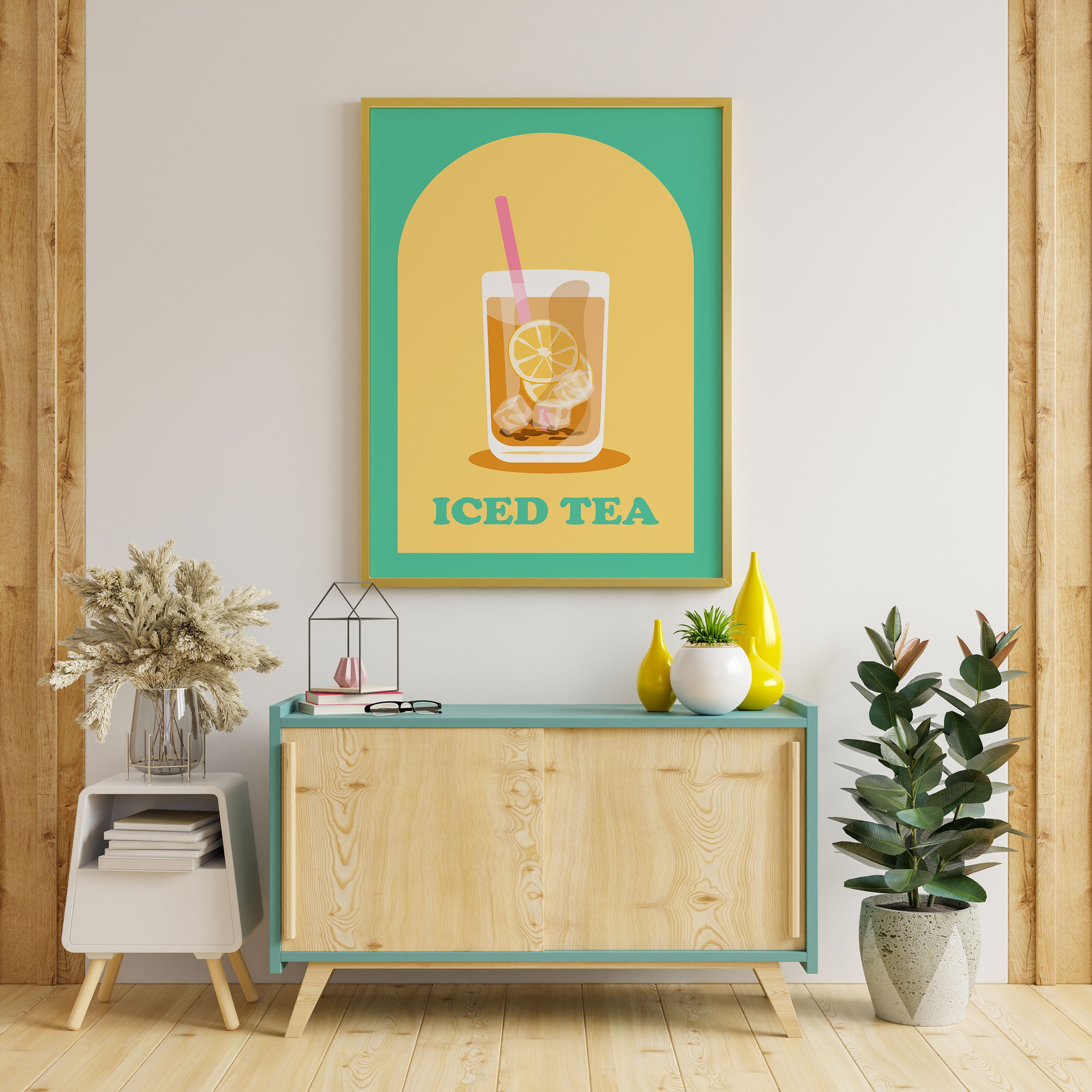 Printable Iced Tea Print Trendy Funky Wall Art | Etsy