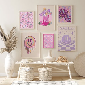 Trendy Preppy Wall Art Set of 12 Prints, Digital Download, Retro Wall ...