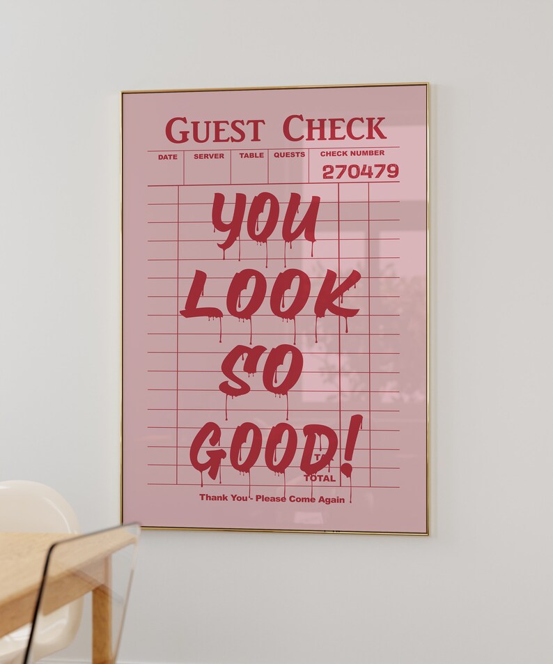 Trendy Wall Art Set of 3, Retro Guest Check Print, Lucky You Poster ...