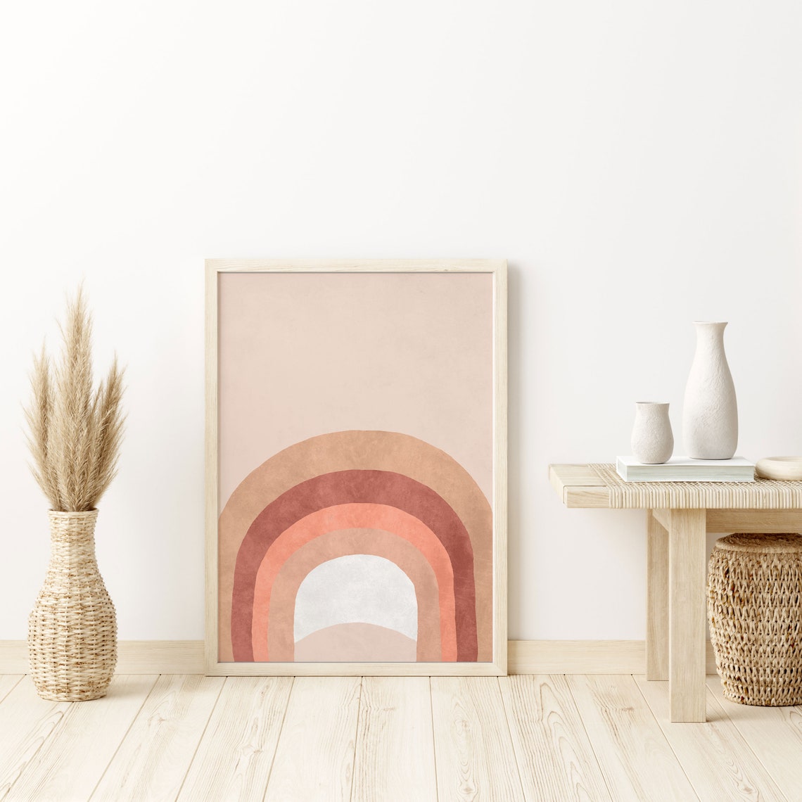 Boho Rainbow Print Wall Art Printable Modern Unisex Nursery | Etsy