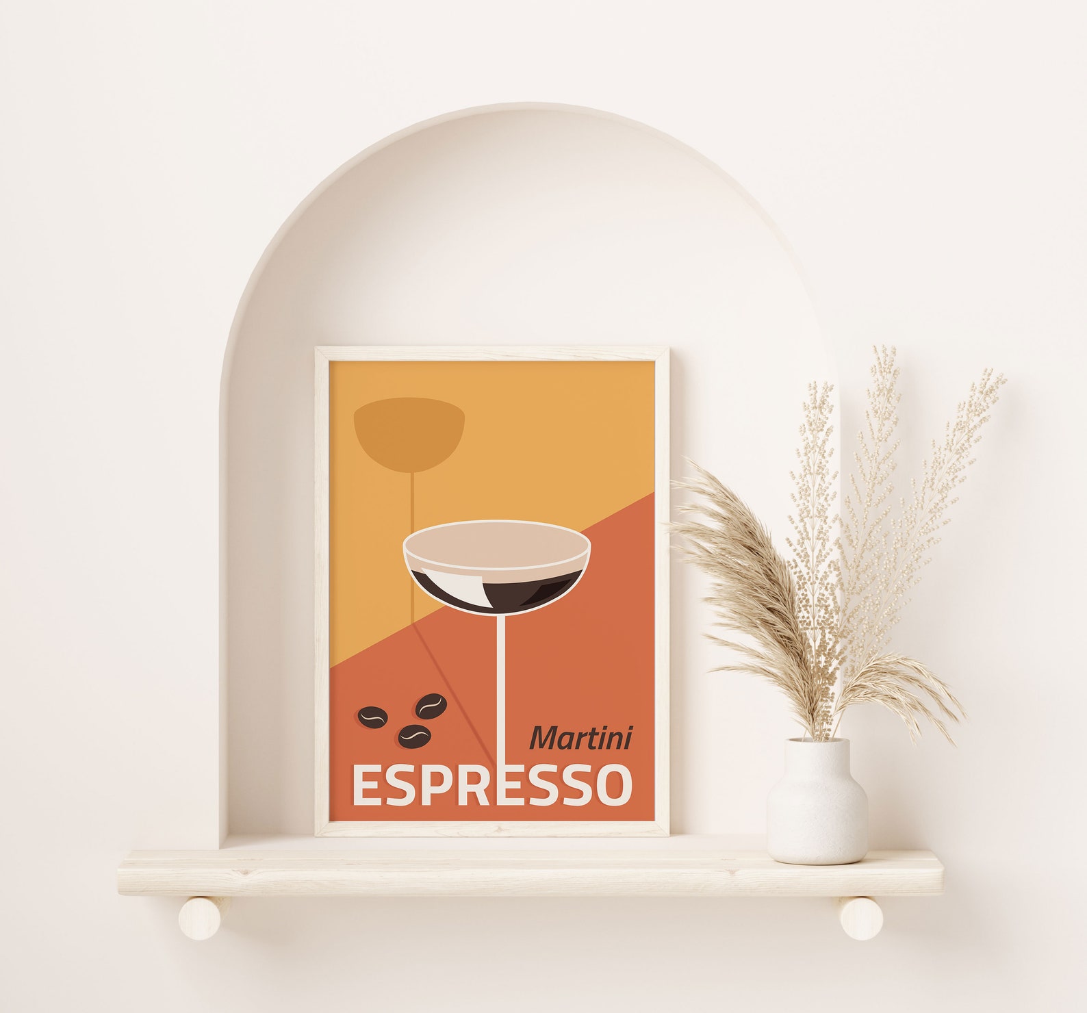 Cocktail Print Mid Century Modern Retro Orange Yellow Poster - Etsy