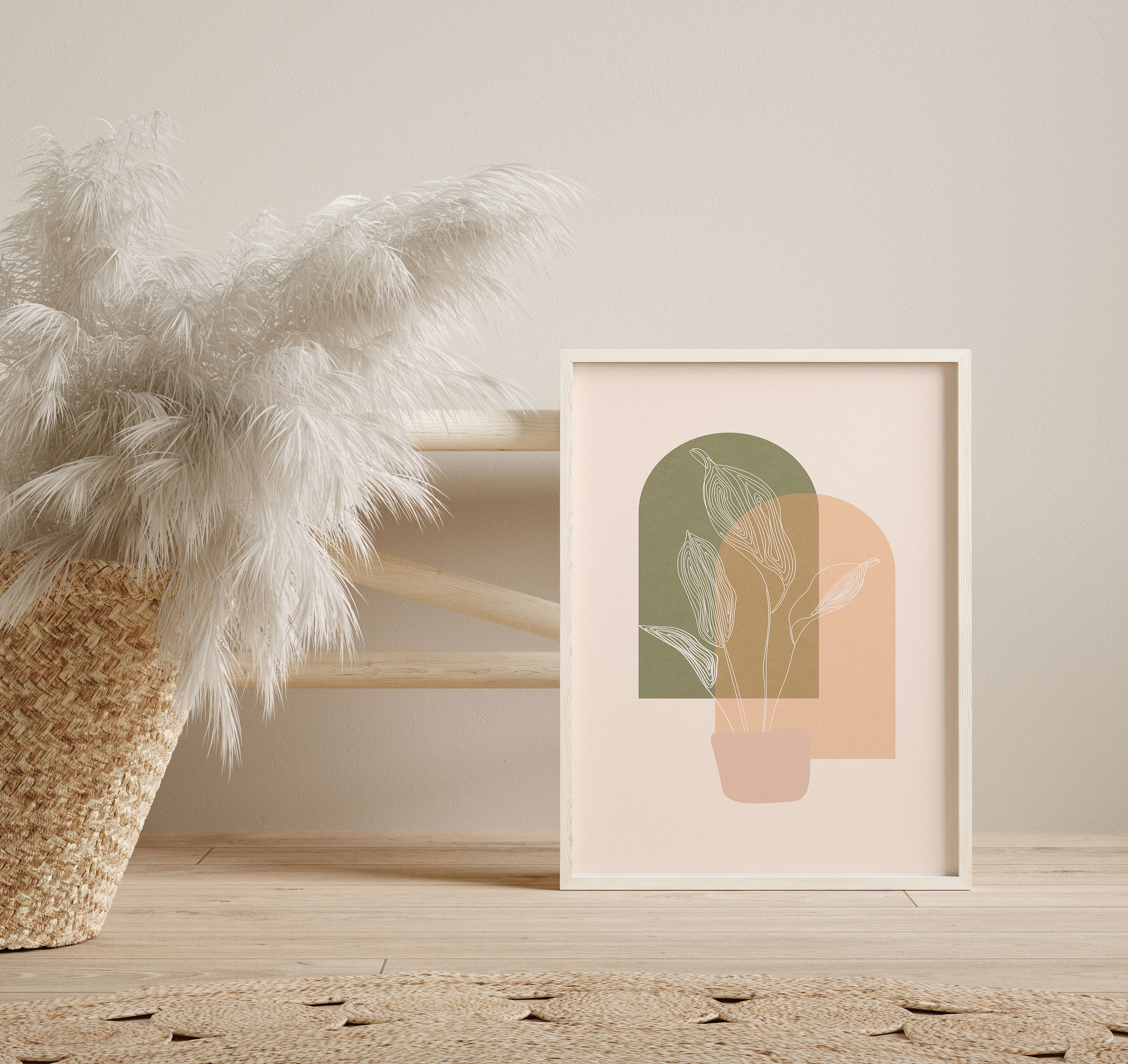 Abstract Botanical Print Printable Wall Art Plant Wall | Etsy