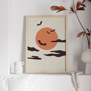 Trendy Halloween Print Set, Printable Halloween Poster Bundle, Neutral ...