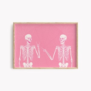Pink and Orange Halloween Print Bundle, Halloween Wall Art Set, 20 Cute ...