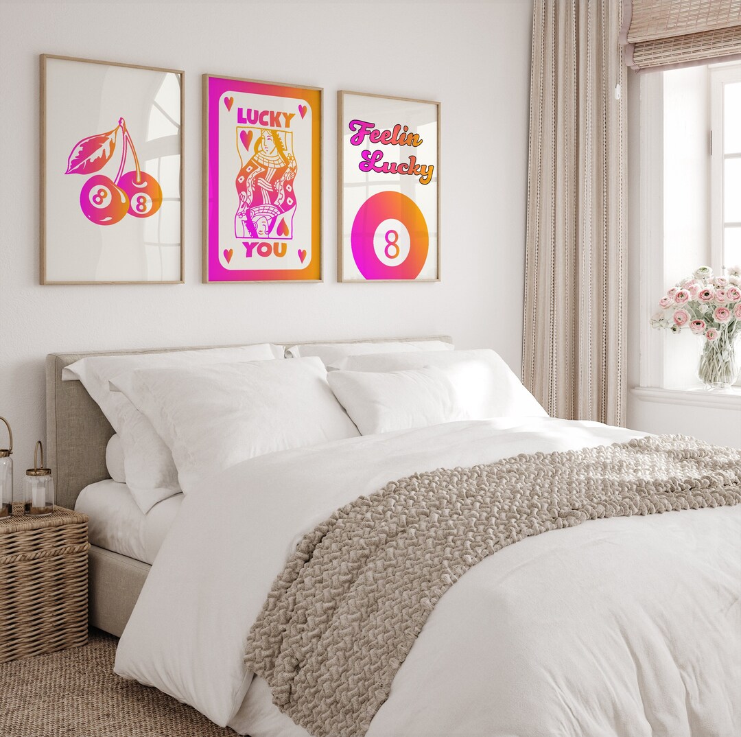 Retro Wall Art, Aesthetic Posters Set of 3, Preppy Room Decor ...