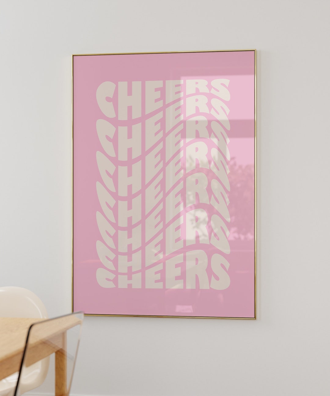 Trendy Bar Cart Poster | Cute Pink Print | Bar Cart Art | Colorful Boho ...