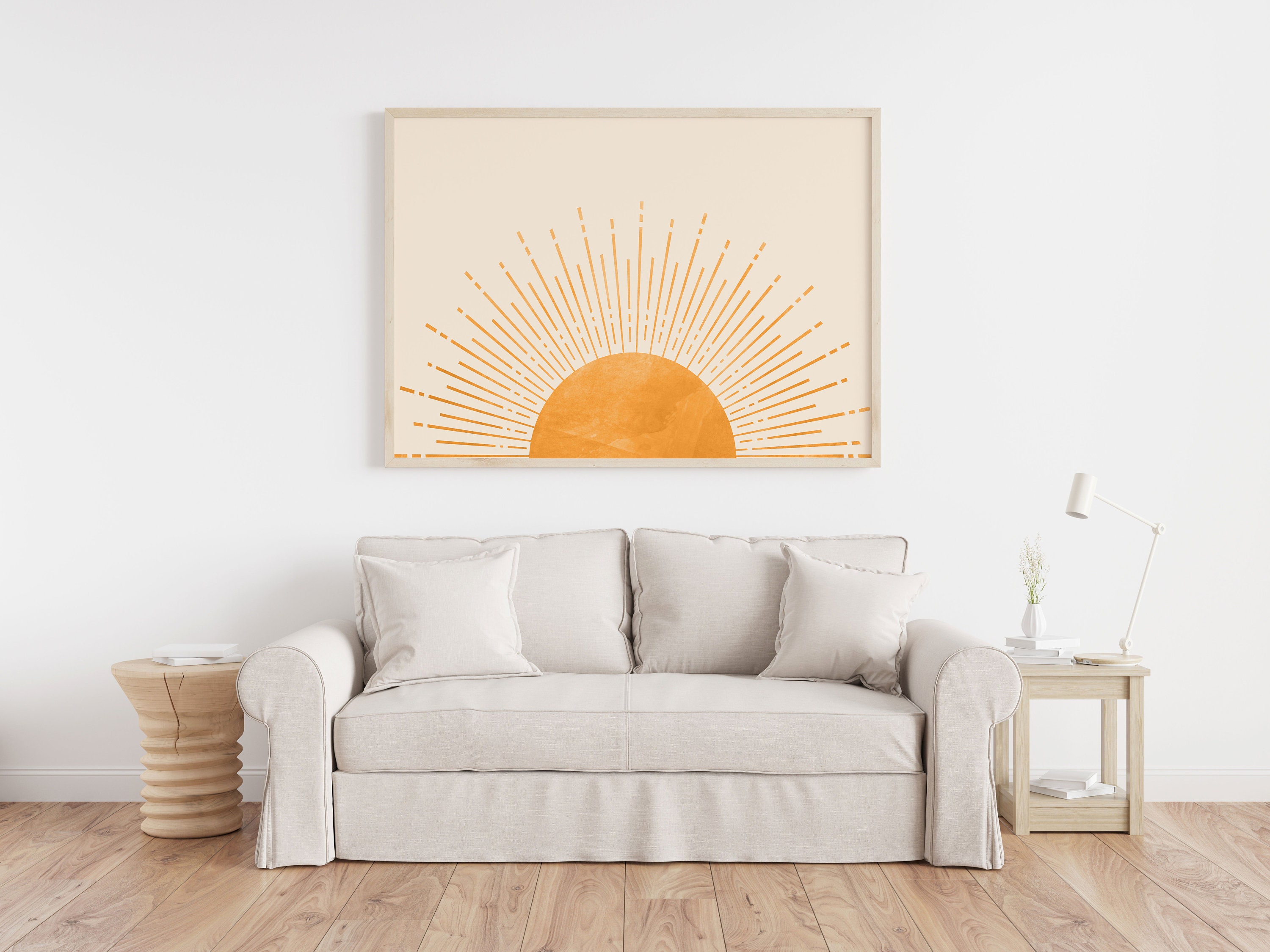 Boho Horizontal Sun Print Yellow Sun Poster Sunrise Wall - Etsy Canada