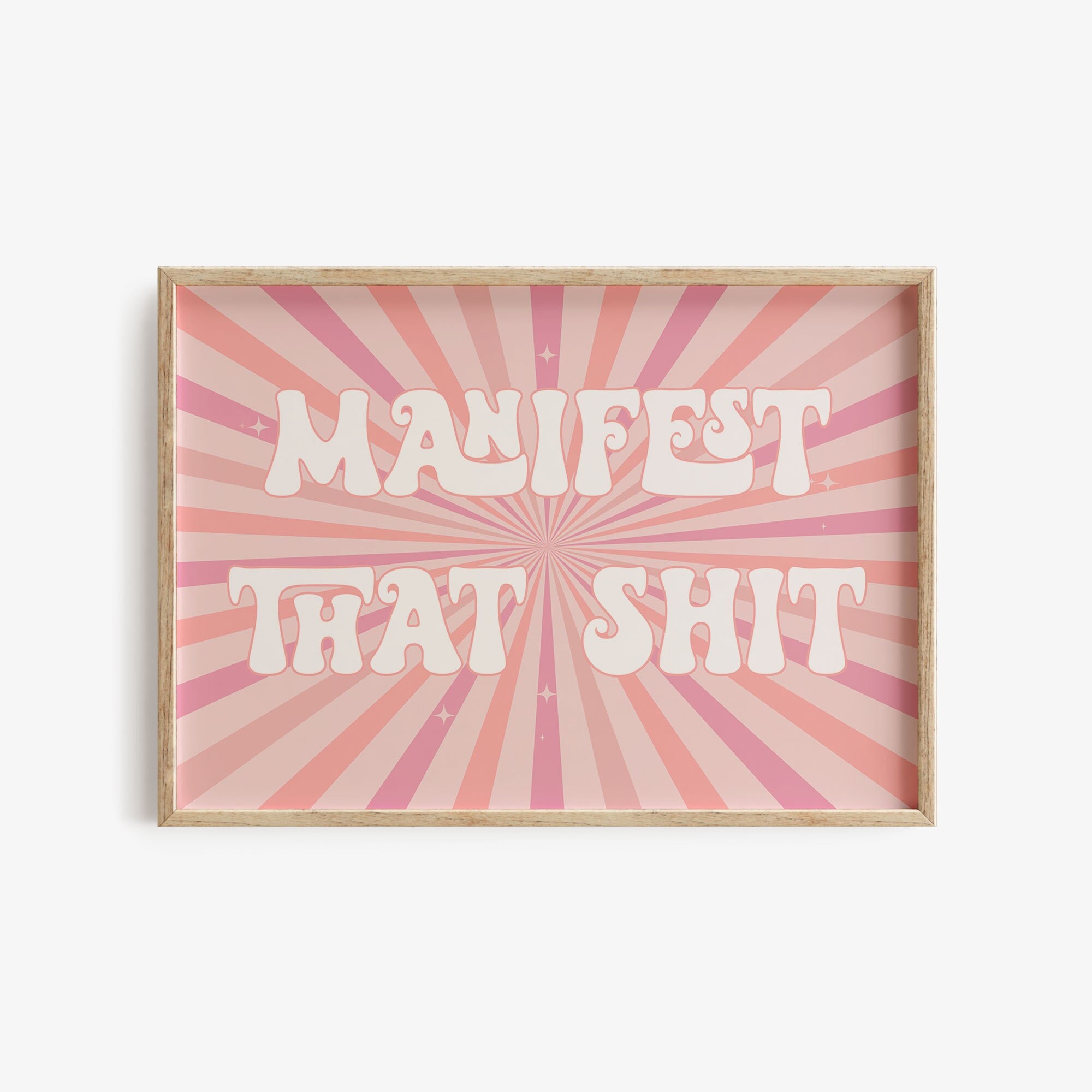 Retro Pink Quote Poster Motivational Quote Print Trendy | Etsy