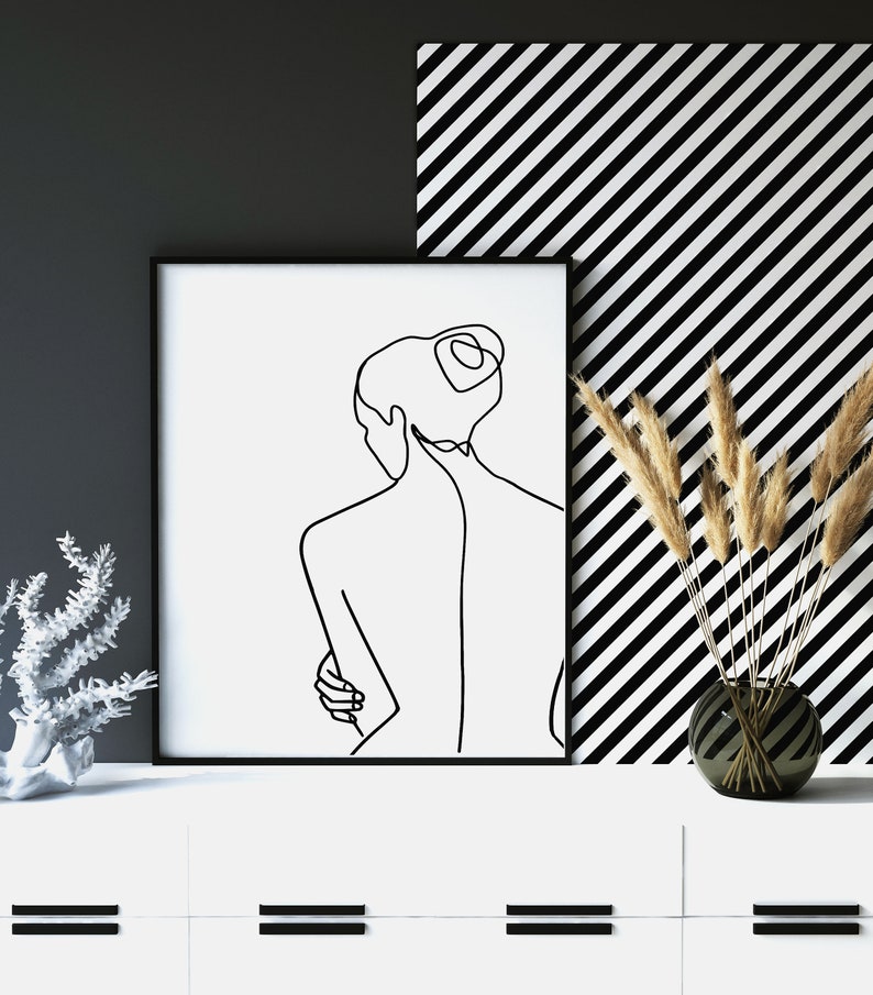 Abstract Woman Line Art Simple Line Art One Line Art Girl Line | Etsy
