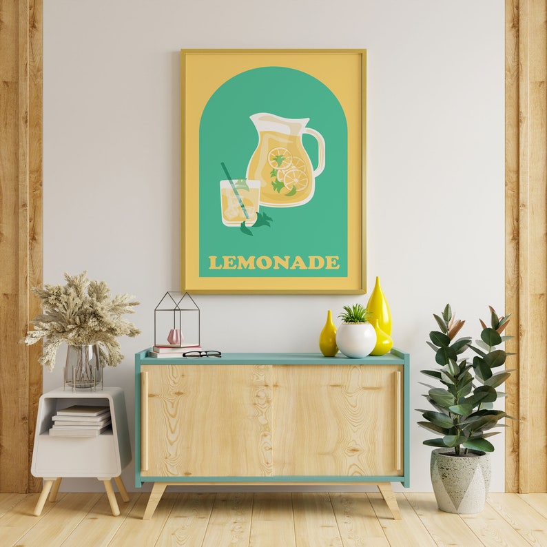 Printable Lemonade Poster Retro Poster Drinks Poster - Etsy