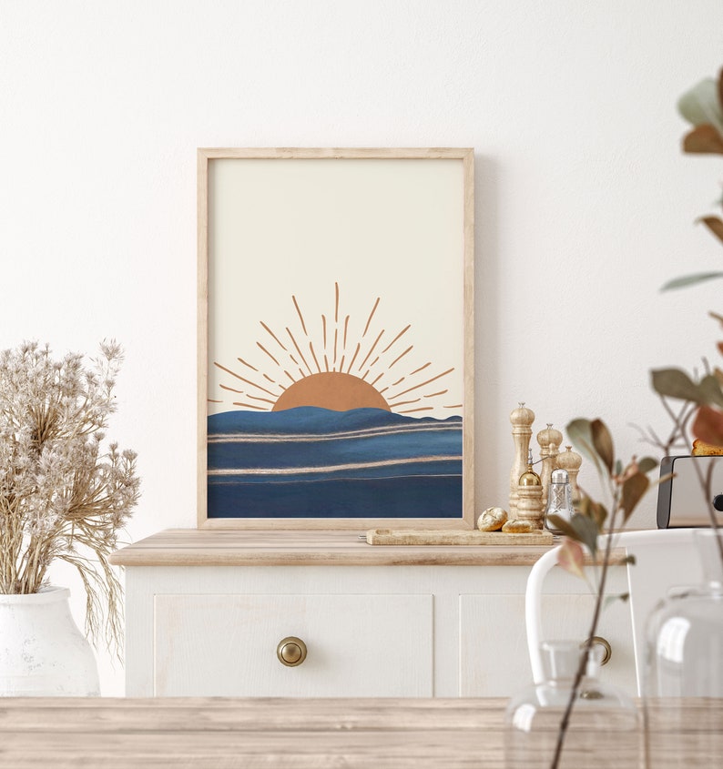 Sunshine Boho Wall Art Sunrise Wall Print Sun Wall Art - Etsy