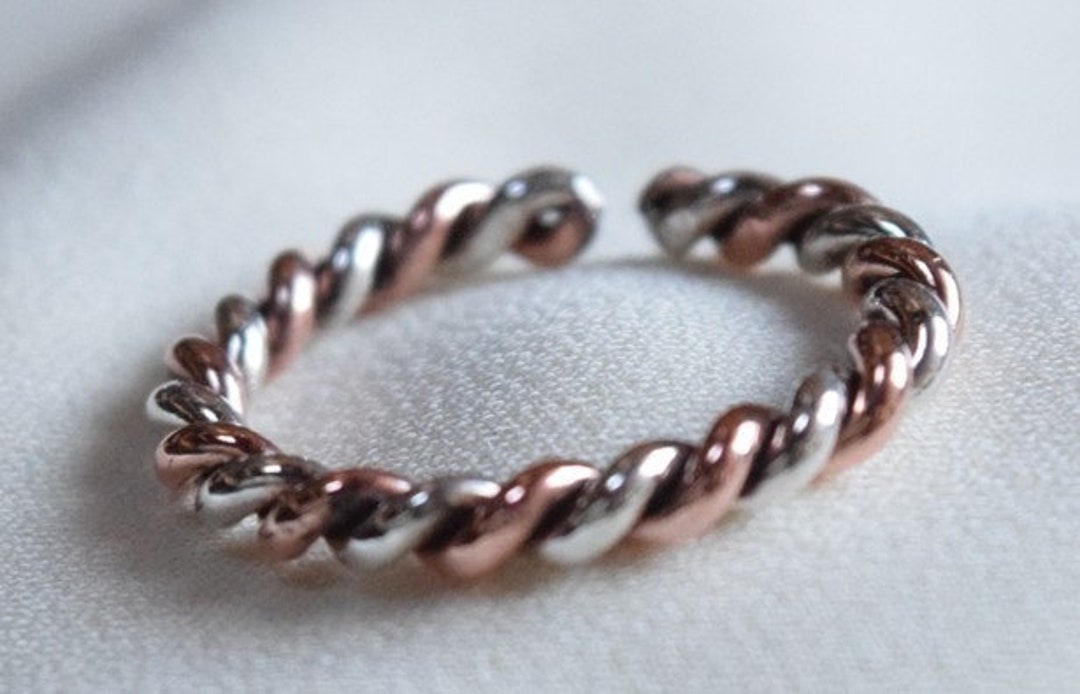 Silber + Copper Braid-ring - Round Wire - Etsy