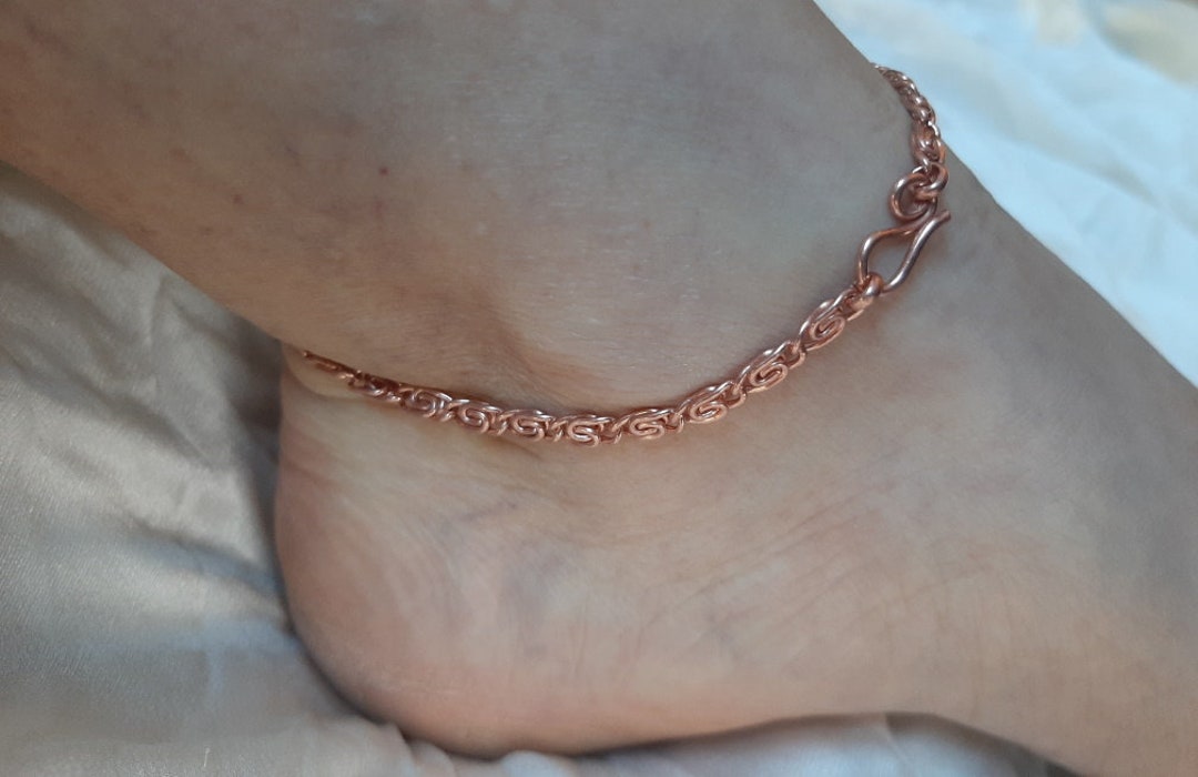 Copper Anklet - Greek Chain- - Etsy