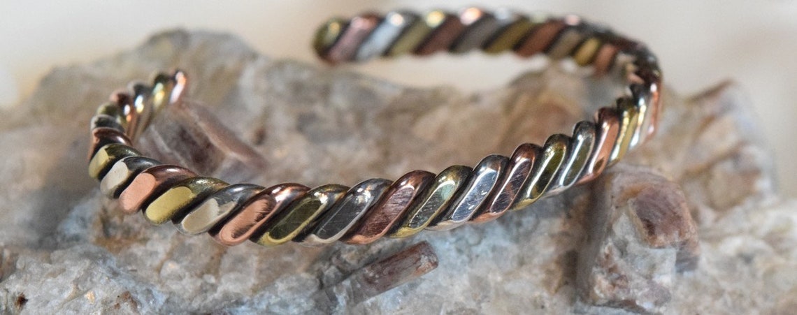 3 Metal Bracelet: Copper Silver Brass - Etsy