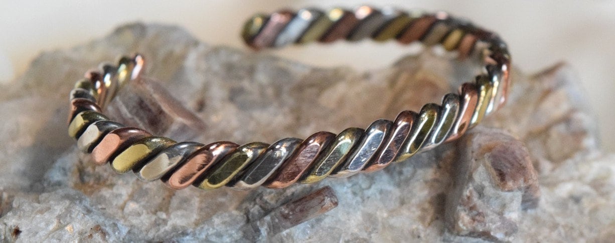 3 Metal Bracelet: Copper Silver Brass - Etsy