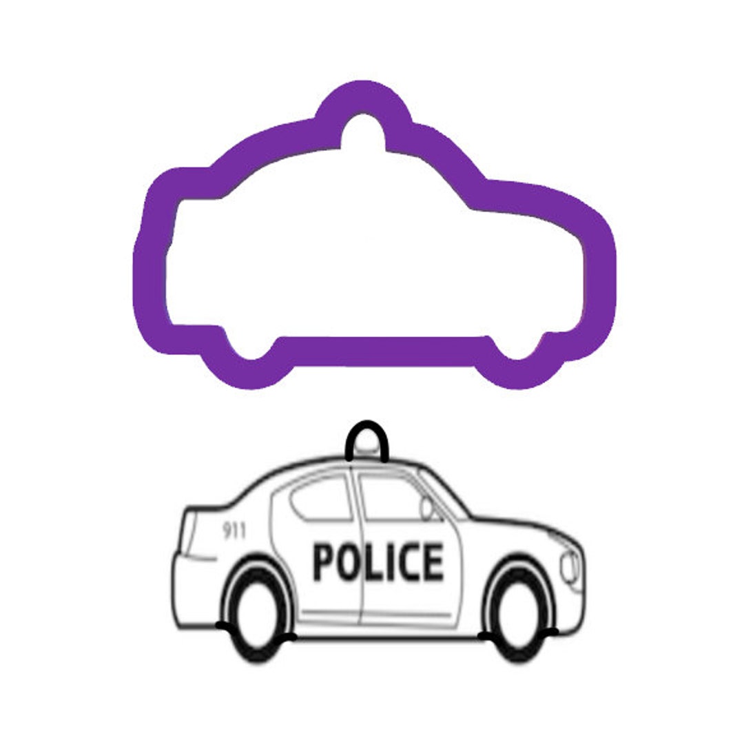 Police Car Cookie Cutter Police Cookie Cutters Vehicle Cookie Cutters ...