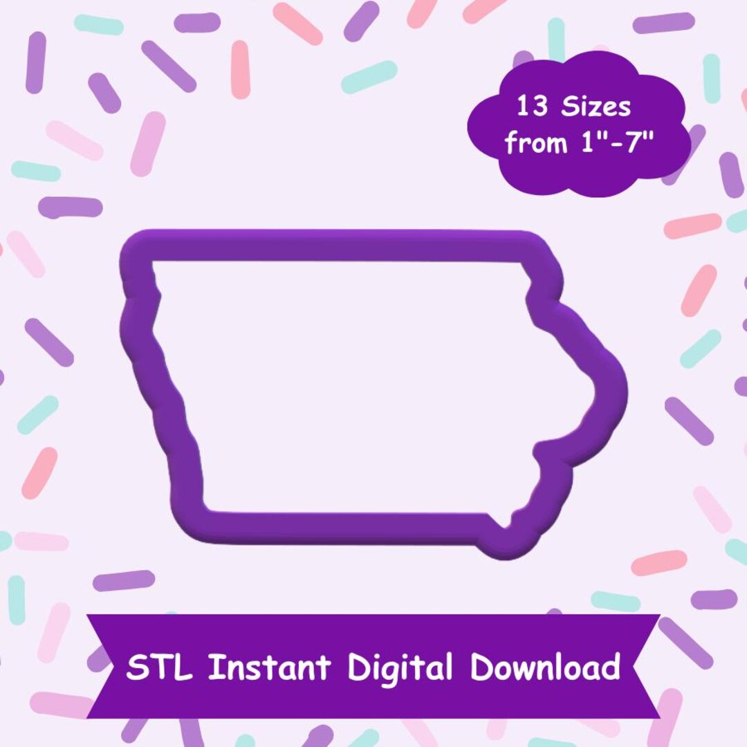 Iowa Cookie Cutter STL Digital Download - STL Instant Digital Download ...