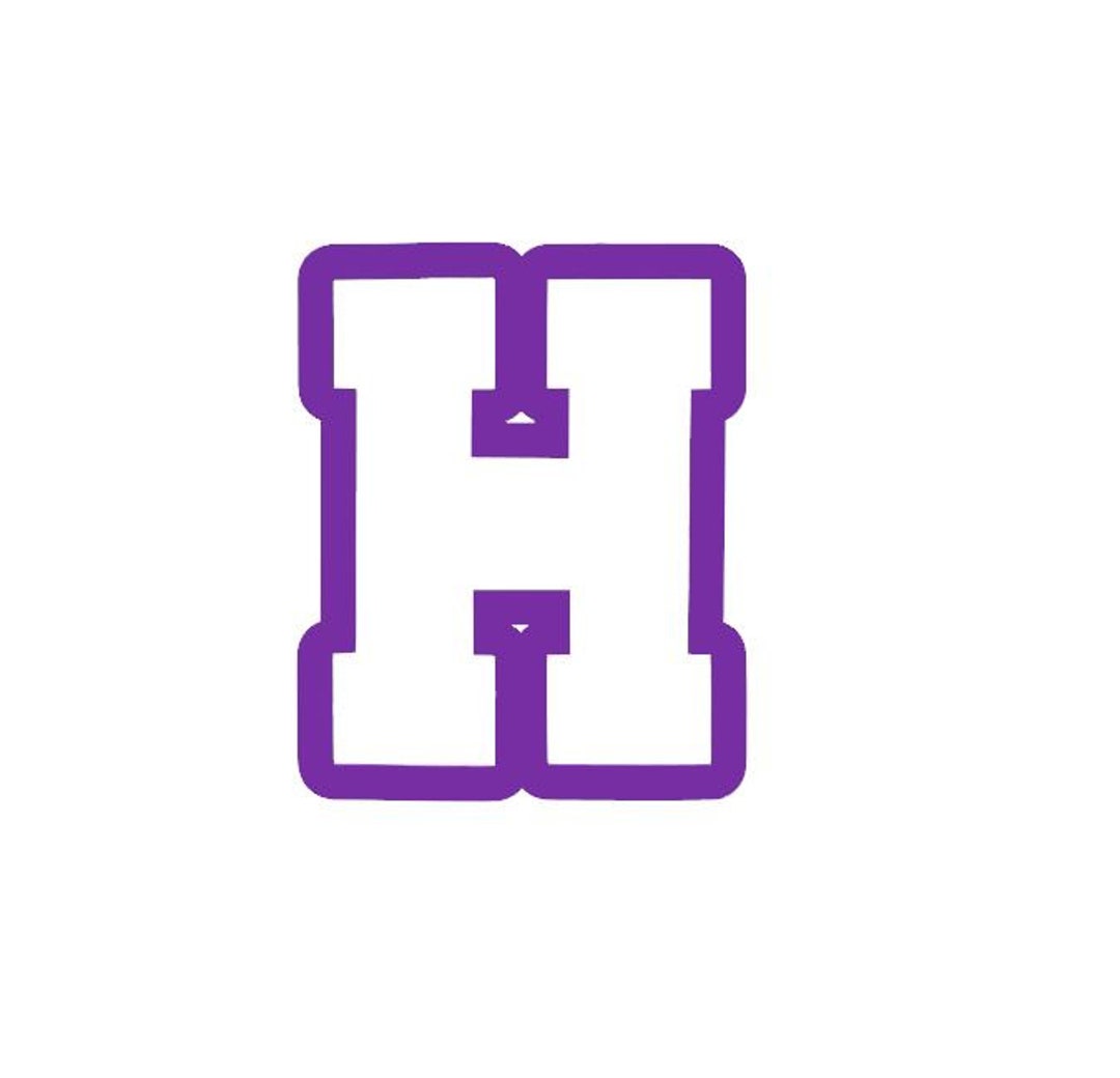 Uppercase Block Letter H Cookie Cutter - Letter H Cookie Cutter ...