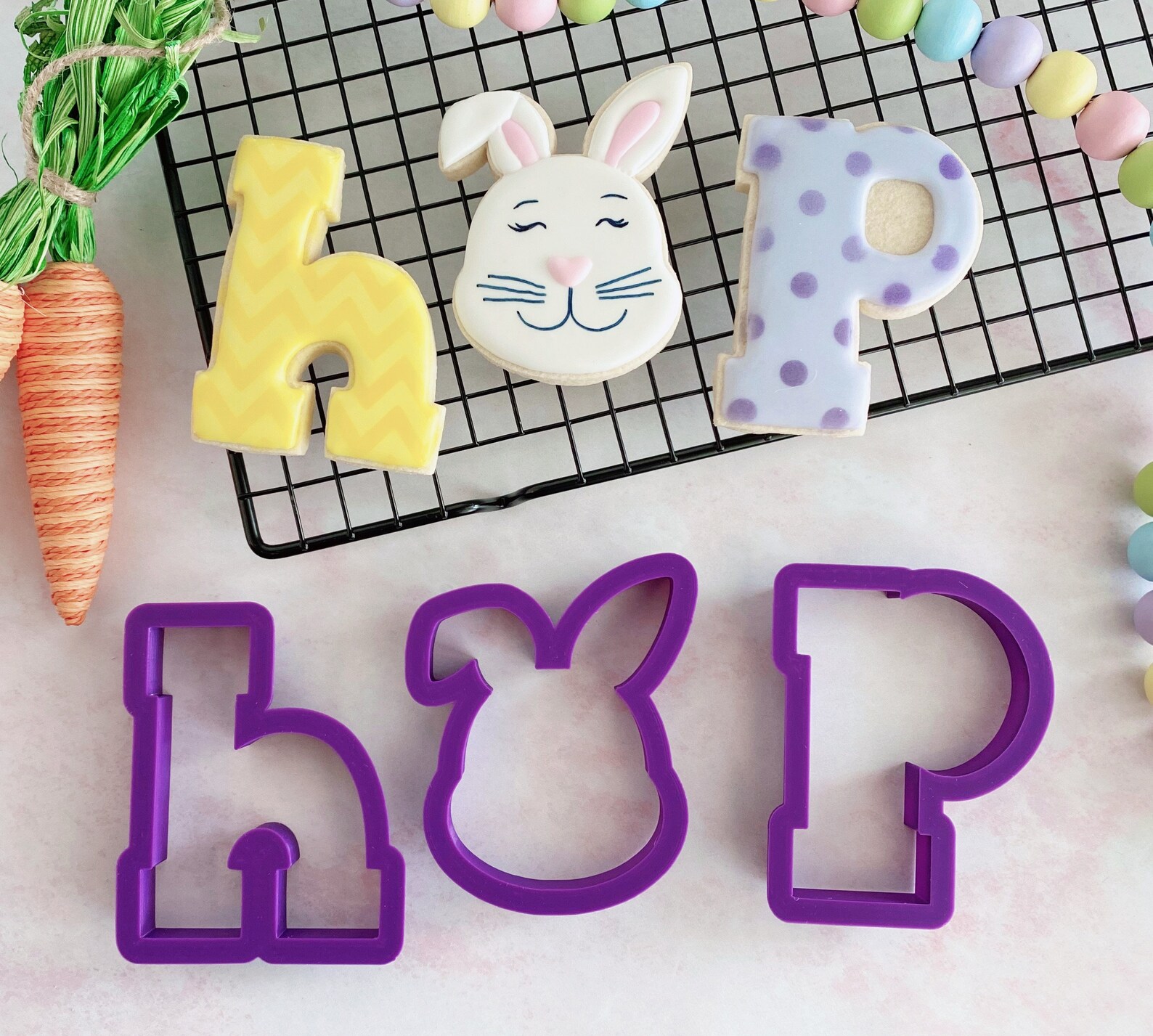 Hop Cookie Cutter Set Easter Cookie Cutters Hop Word | Etsy